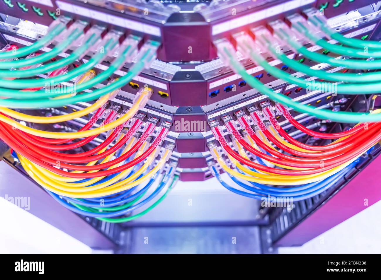 Network panel, switch and cable in data center Stock Photo - Alamy