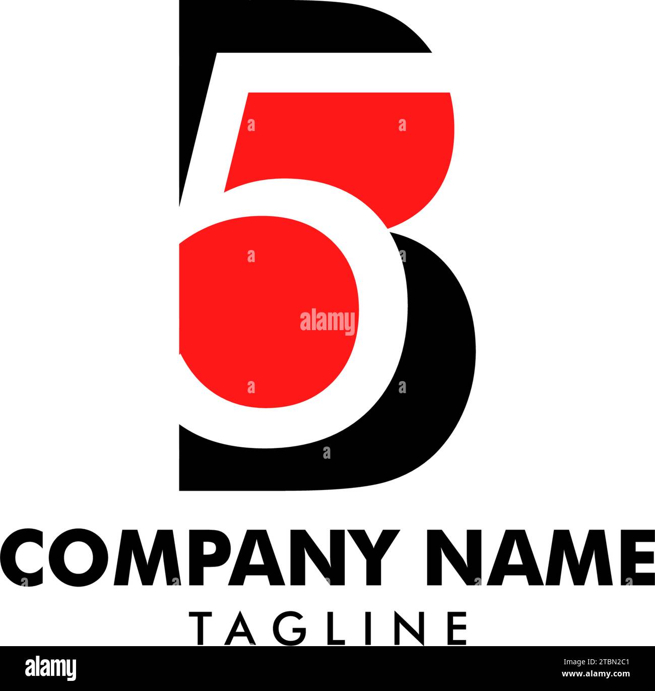 Initial letter and number logo, B and 5, B5, 5B Stock Vector Image ...