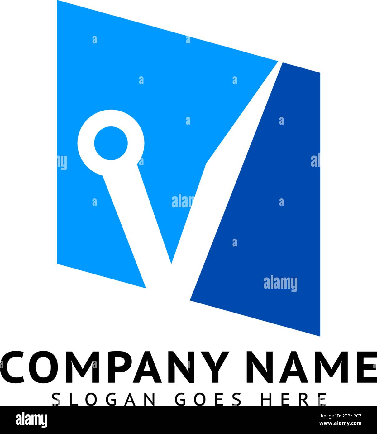 Digital Letter V Technology Icon Logo Design Element Stock Vector Image ...