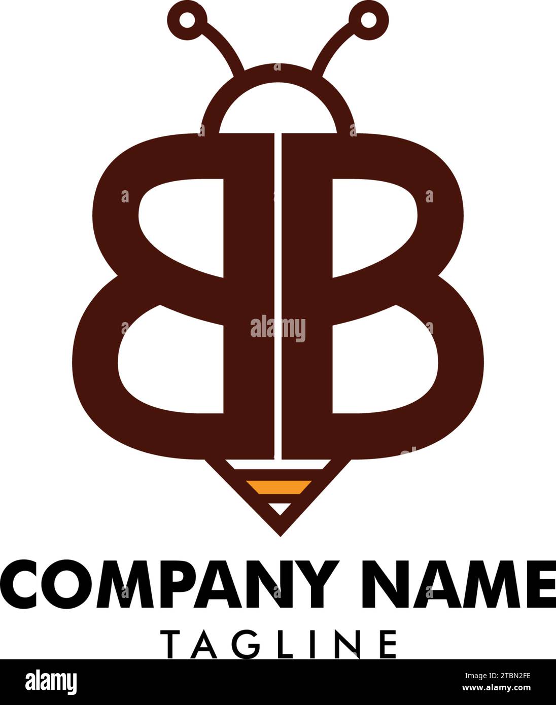 Initial Letter BB Bee Logo Vector Illustration Design Stock Vector ...