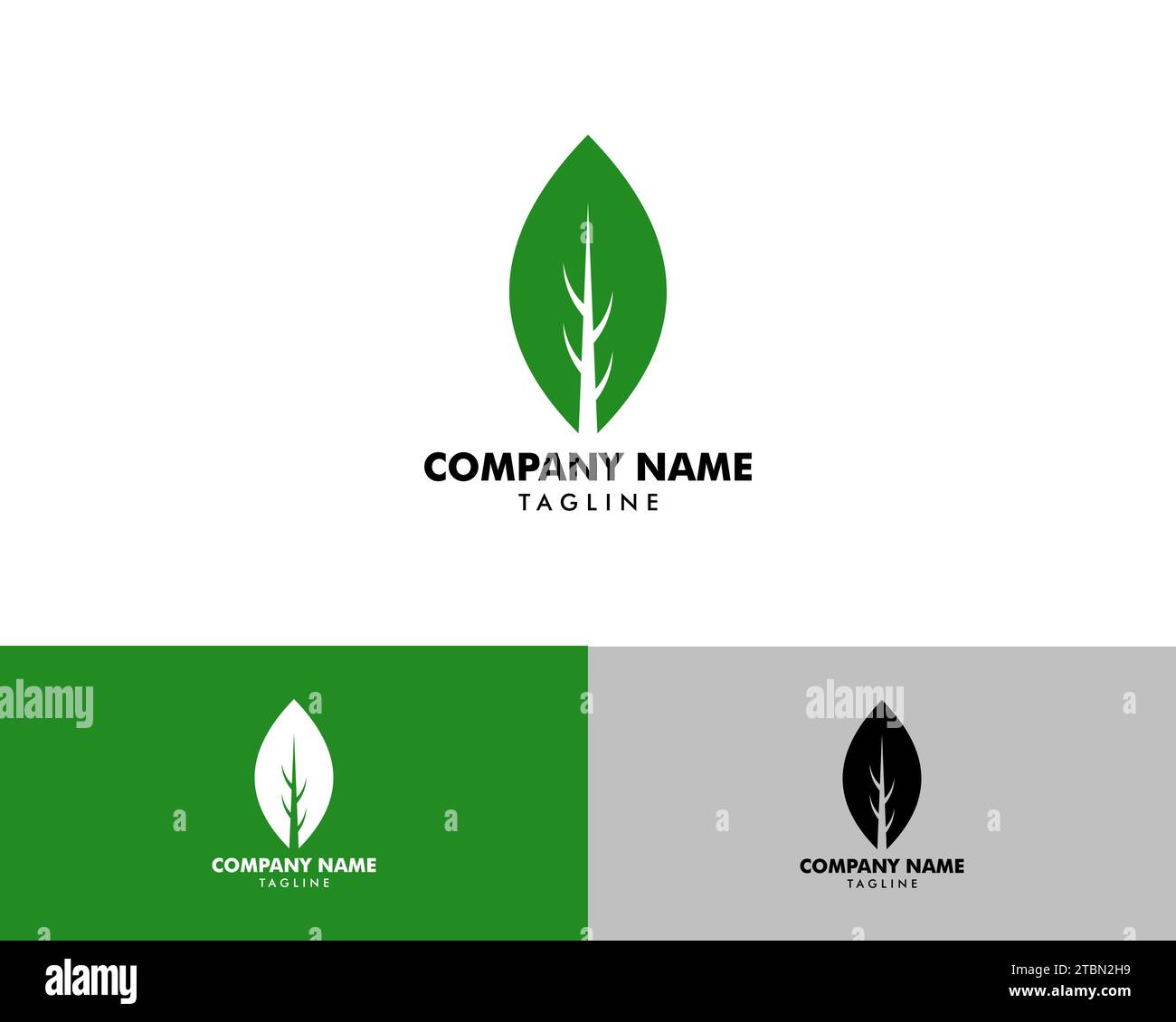 Green Eco Leaf Vector Logo Icon Design Template illustration Stock ...