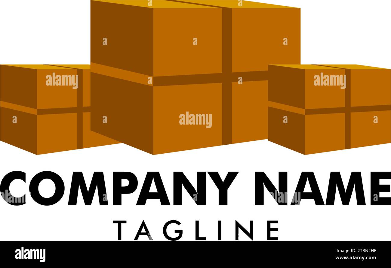 Cardboard Box Design Logo Template Vector Illustration Stock Vector ...