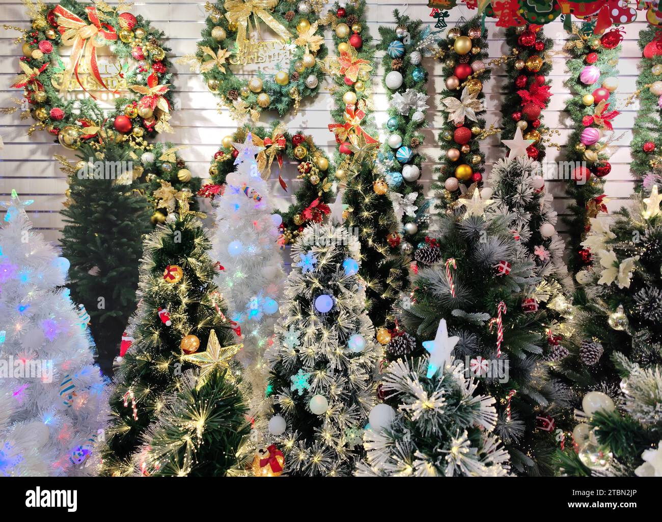 Christmas decorated Tree with dectoration,holiday concept Stock Photo ...