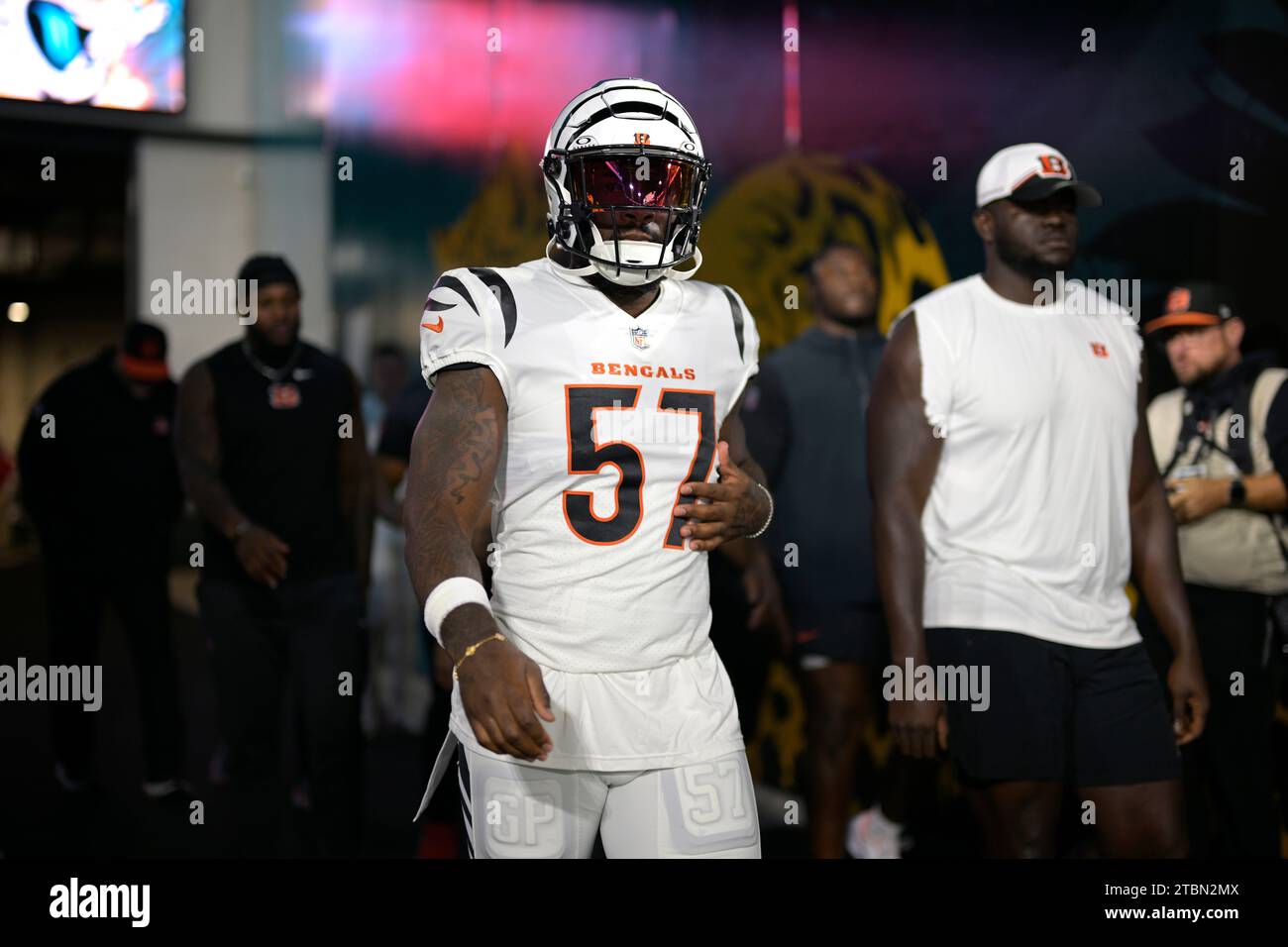 Cincinnati Bengals linebacker Germaine Pratt (57) heads to the field ...