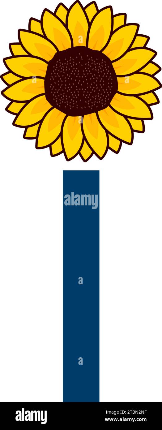 Yellow sunflower petals with letter I logo icon symbol vector Stock ...