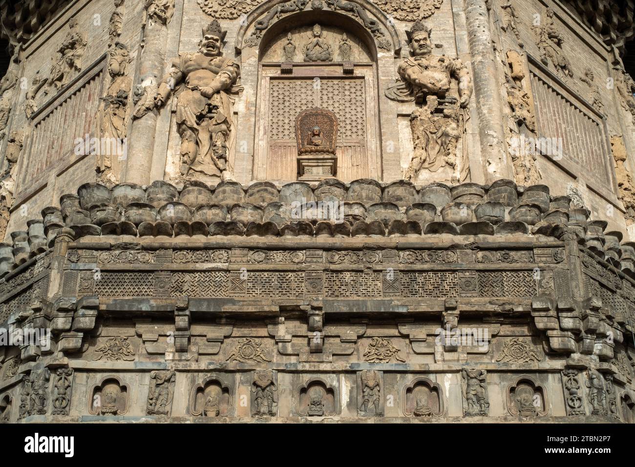 Brick and stone pagoda of the Tianning Temple in Beijing, China Stock ...