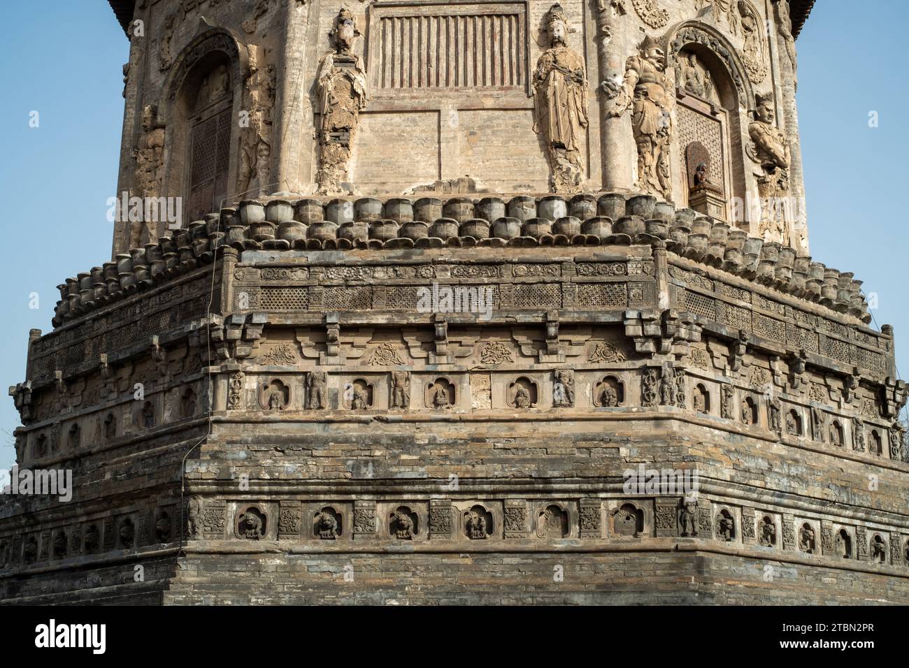 Brick and stone pagoda of the Tianning Temple in Beijing, China Stock ...