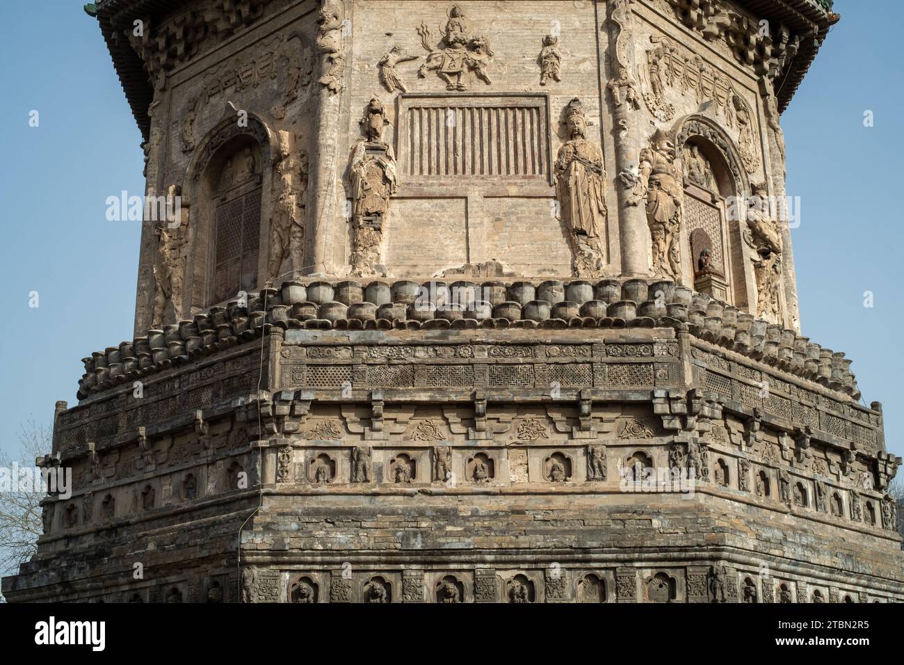 Brick and stone pagoda of the Tianning Temple in Beijing, China Stock ...