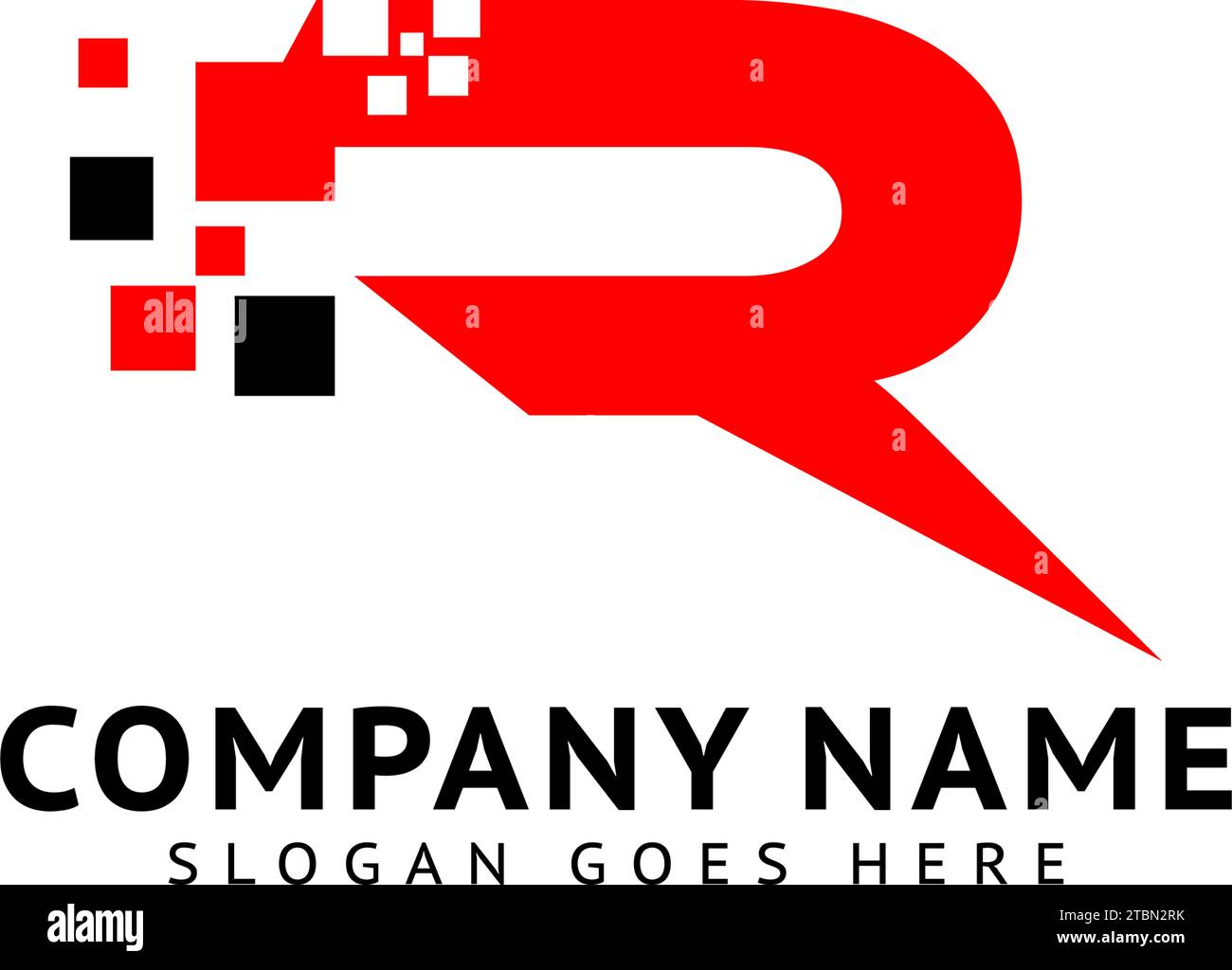 Digital Letter R Pixel Icon Logo Design Element Stock Vector Image ...