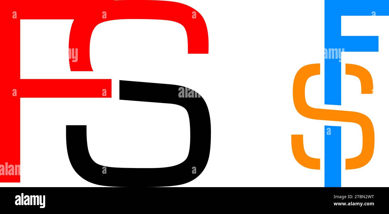 Set of Initial Letter FS Logo Template Design Stock Vector Image & Art ...