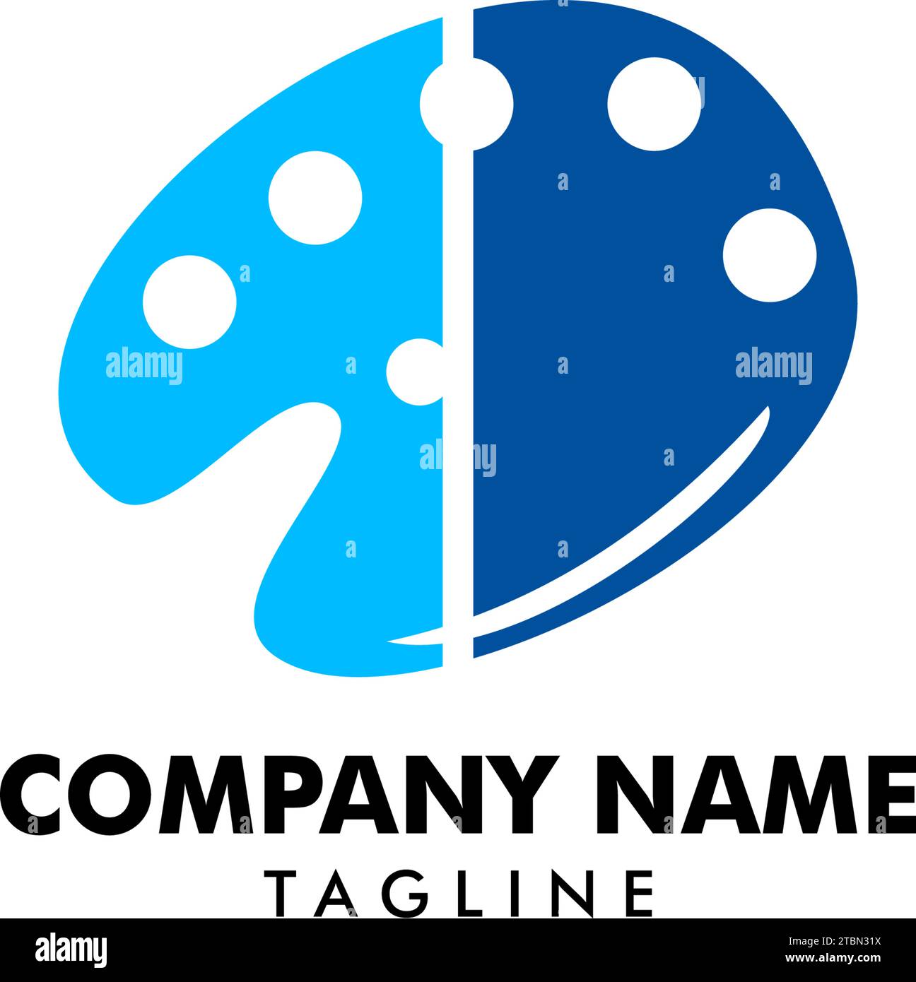 Art Palette with Paints Logo Icon Template Design Vector Illustration ...