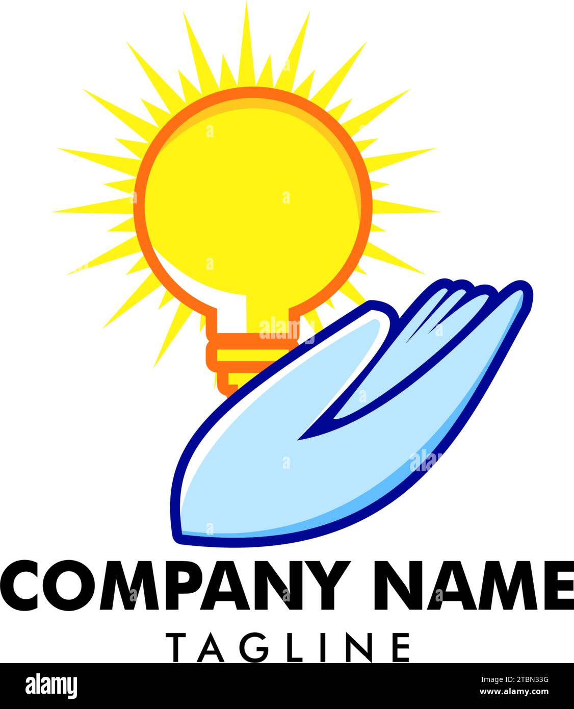 Bulb hand care logo design vector Stock Vector Image & Art - Alamy