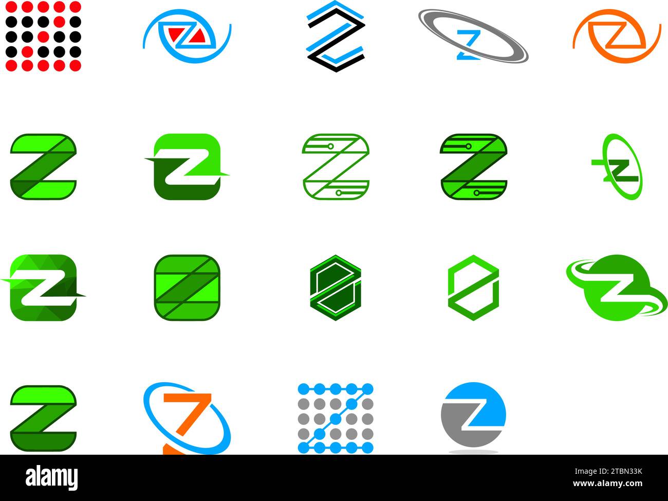 Set of Initial letter Z logo template design Stock Vector Image & Art ...
