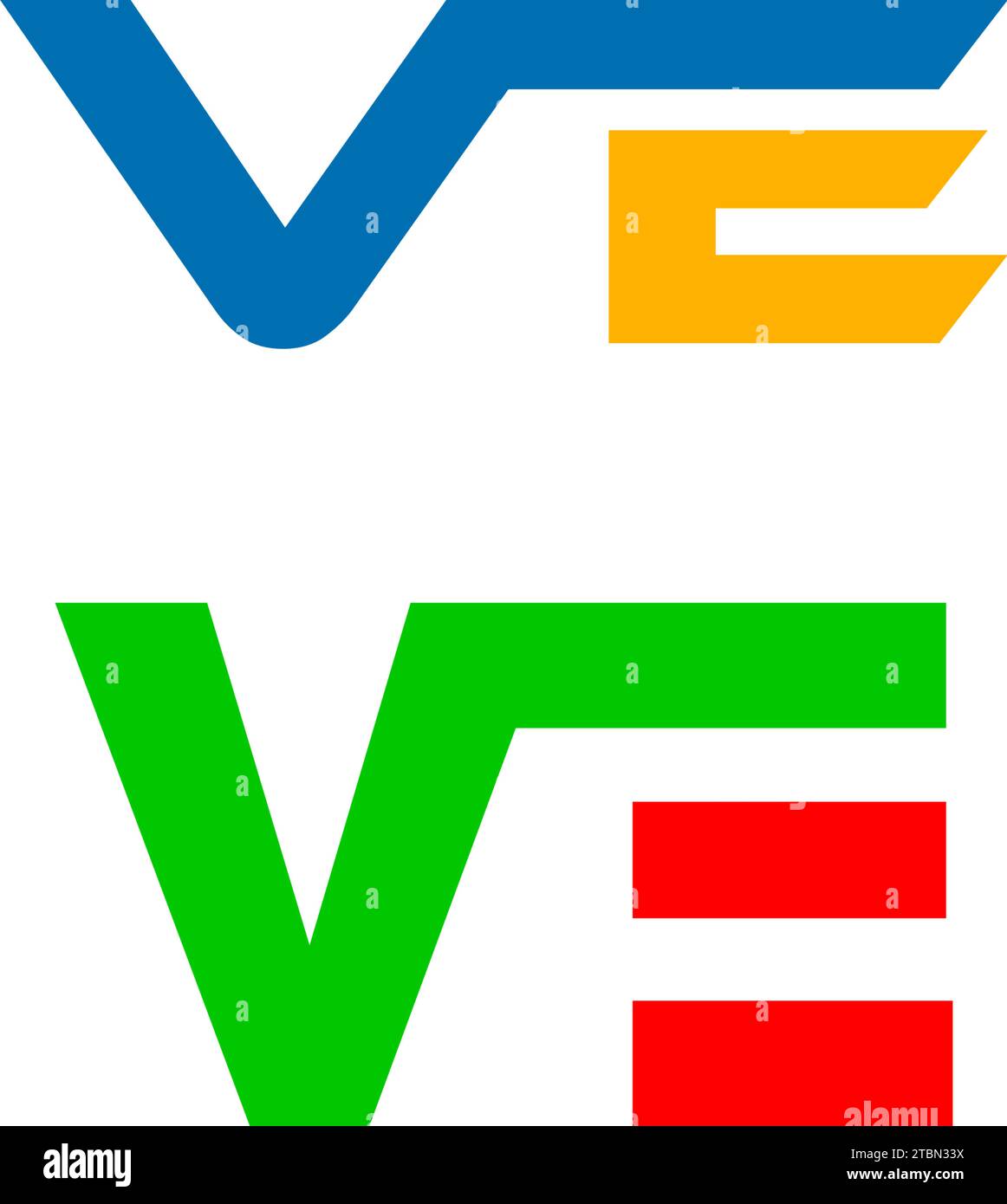 Set of Initial Letter VE Logo Template Design Stock Vector Image & Art ...