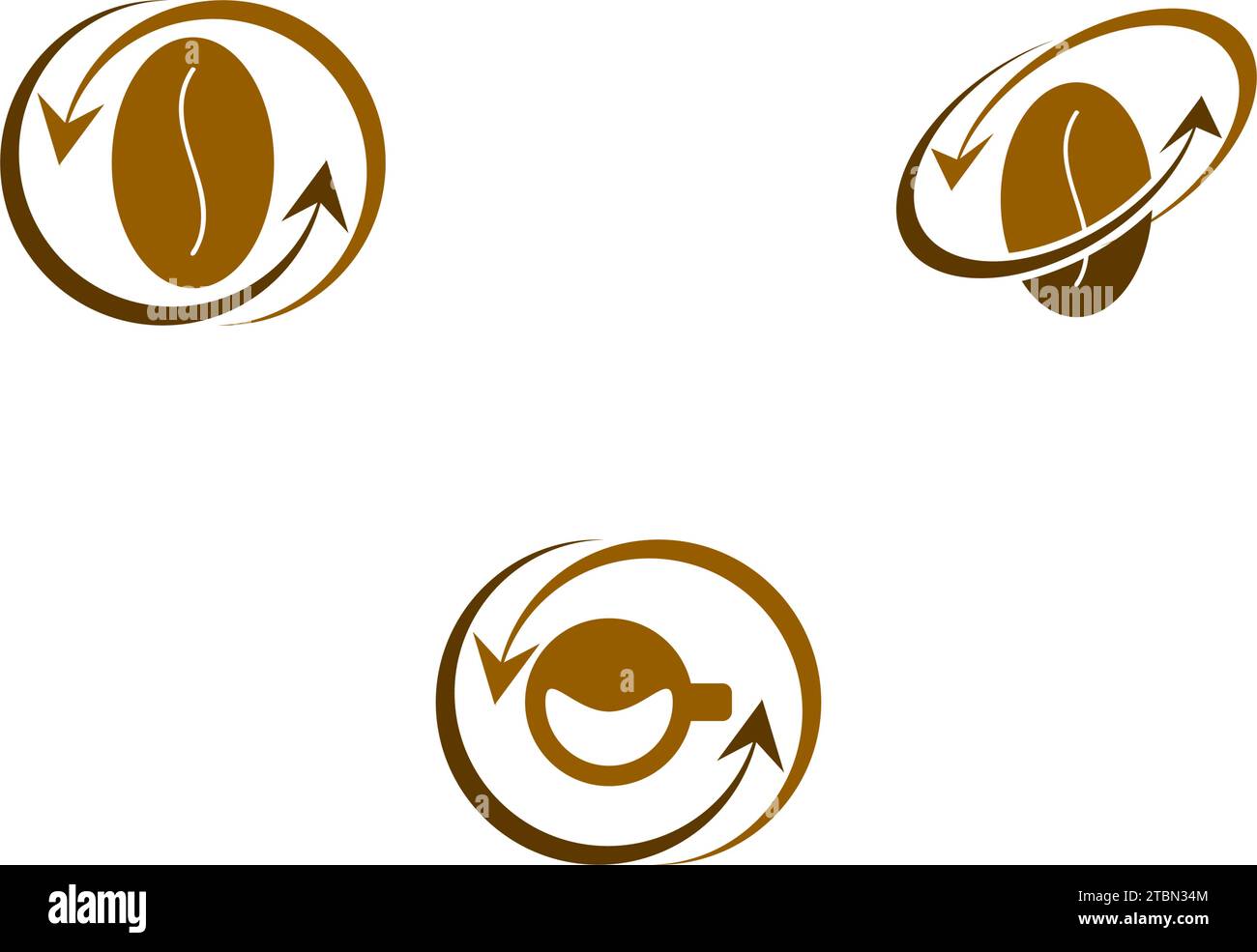 Set of Vector of coffee bean and arrow logo combination Stock Vector ...