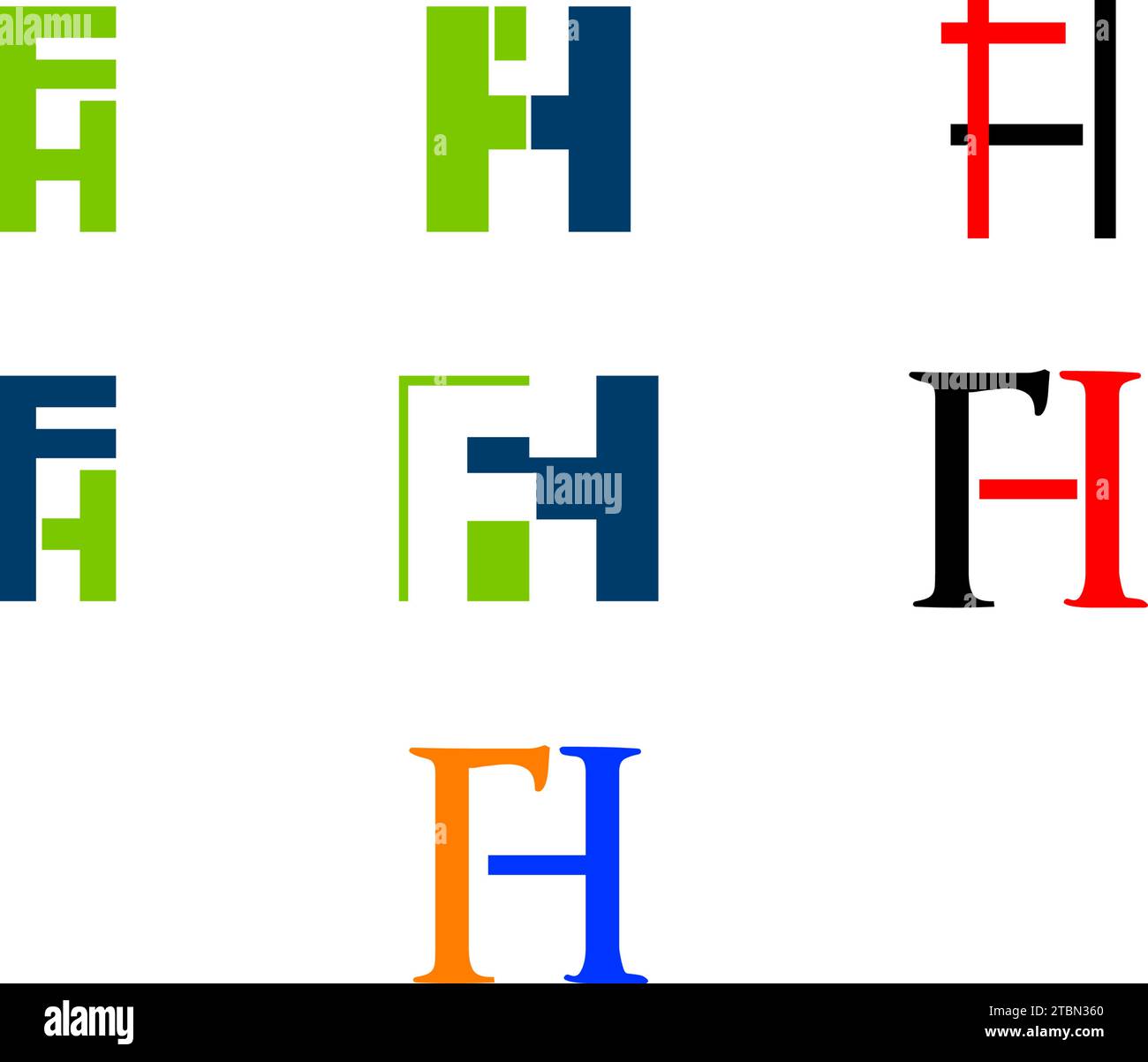 Set Of Initial Letter FH Logo Template Design Stock Vector Image & Art ...