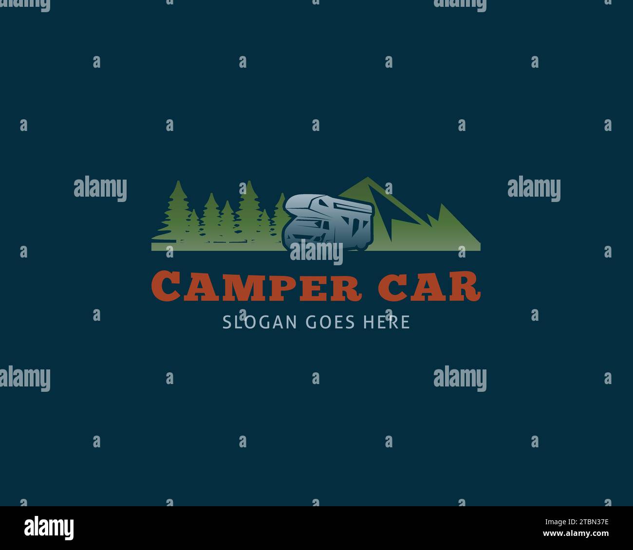 Adventure RV Camper Car Logo Design Template Stock Vector Image & Art ...