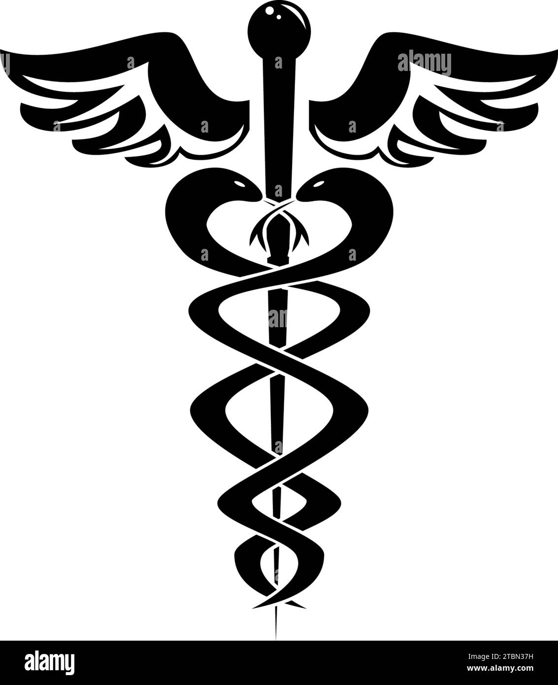 Caduceus symbol silhouette Black and White Stock Photos & Images - Alamy