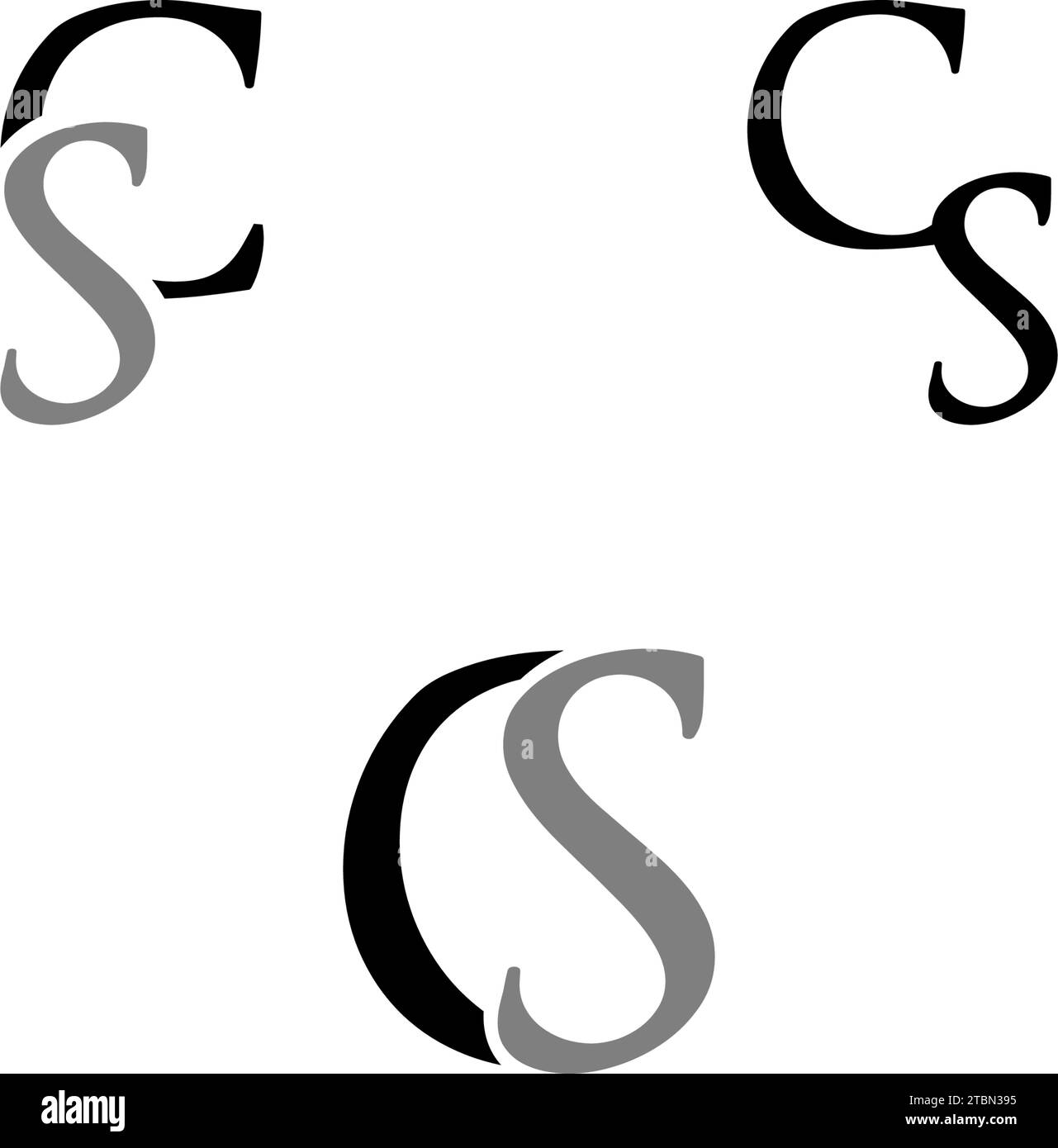 Set Of CS Letter Logo Design Template Element Vector Stock Vector Image ...