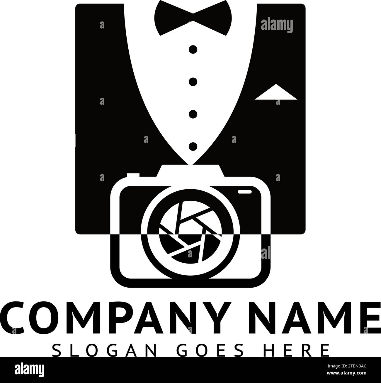 Camera with Bow Tie Suit Tuxedo Gentlemen for Fashion Photographer Logo ...