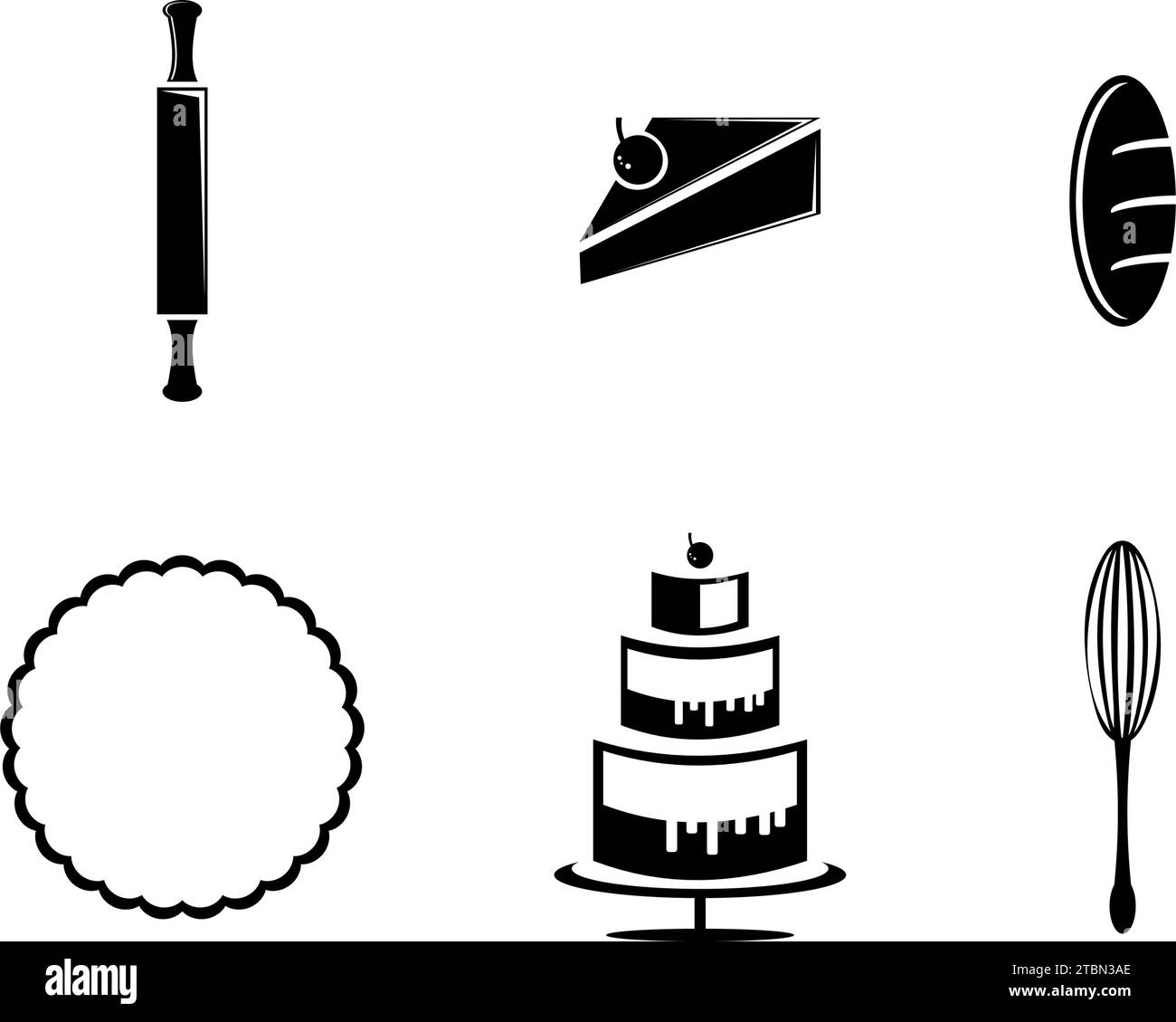 Vector Set Of Bakery Icons Stock Vector Image Art Alamy