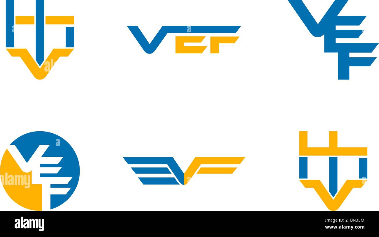 Set Of Initial Letter VEF Logo Template Design Stock Vector Image & Art ...
