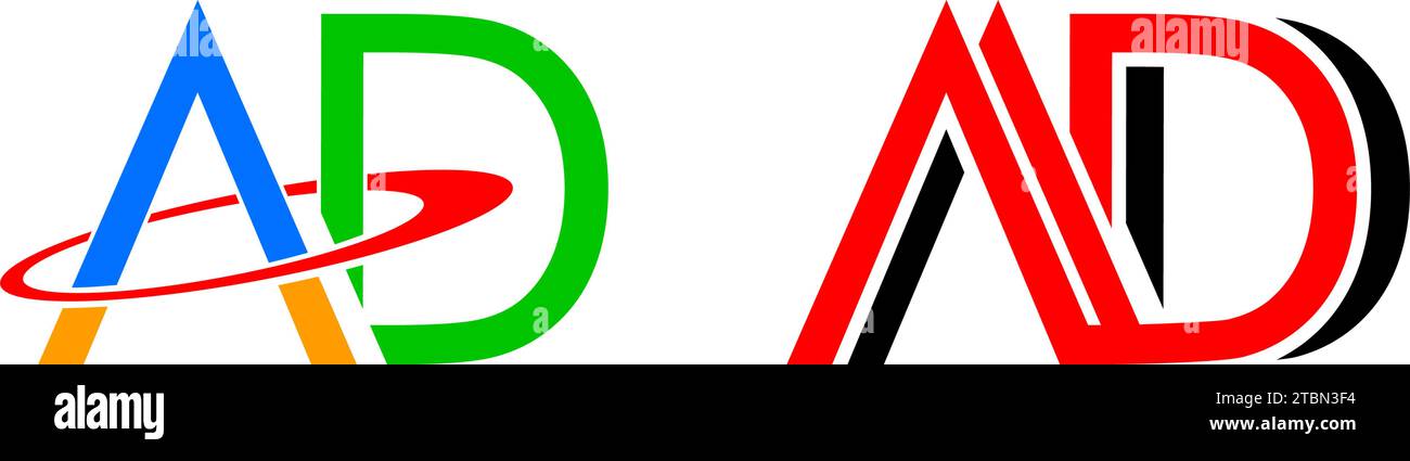 Set of Letter AD logo design template elements Stock Vector Image & Art ...