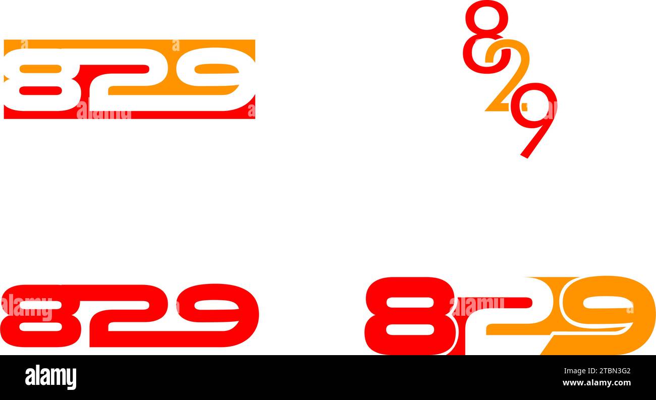 Set of letter 829 logo icon design template elements Stock Vector Image ...
