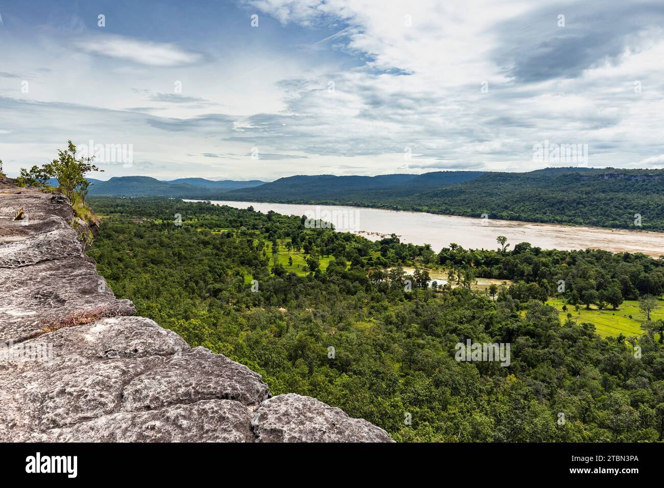 Pha Taem National Park, The Mekong river as Laos border, prehistoric ...