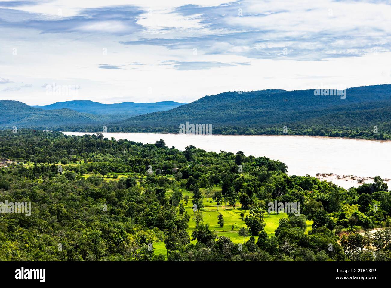 Pha Taem National Park, The Mekong river as Laos border, prehistoric ...