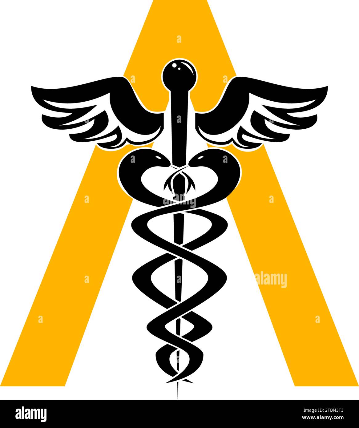 Initial Letter A Caduceus Medical Logo Sign Design Stock Vector Image ...