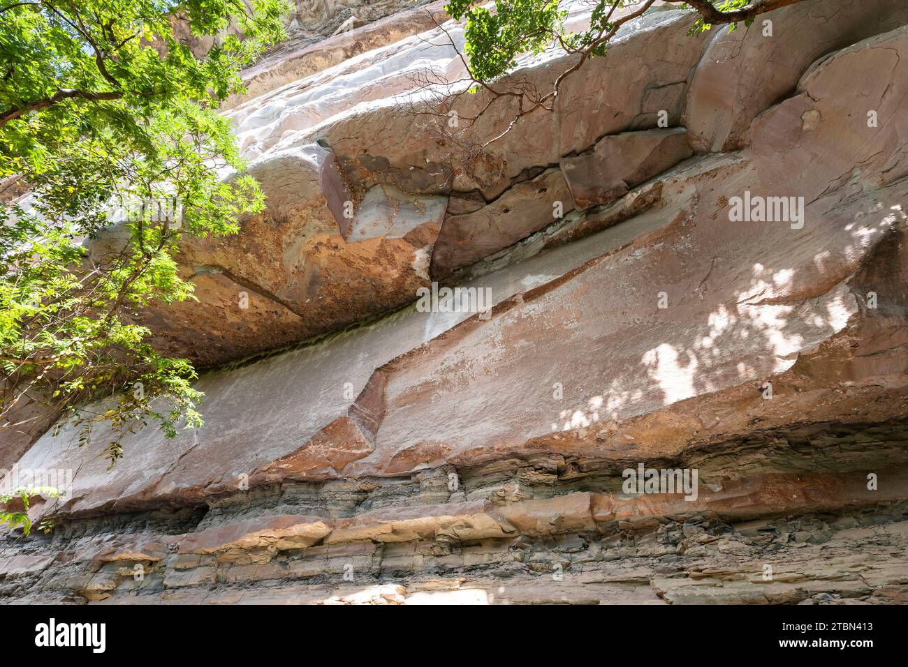 Pha Taem National Park, prehistoric rock paintings at cliff of the ...