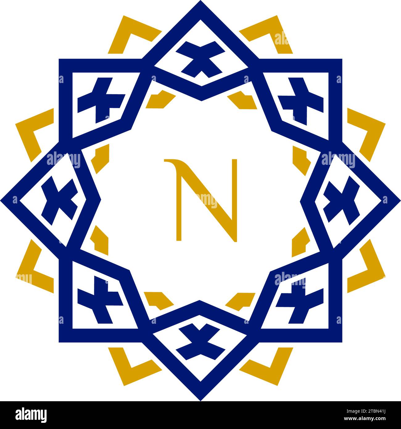 N initial letter logo with luxury ornament Stock Vector Image & Art - Alamy