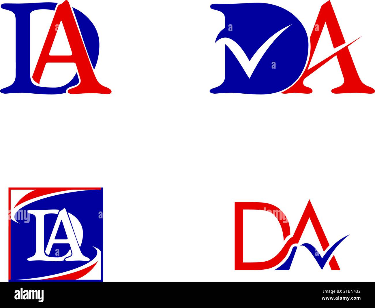 Set of DA logo initial letter design template illustration Stock Vector ...