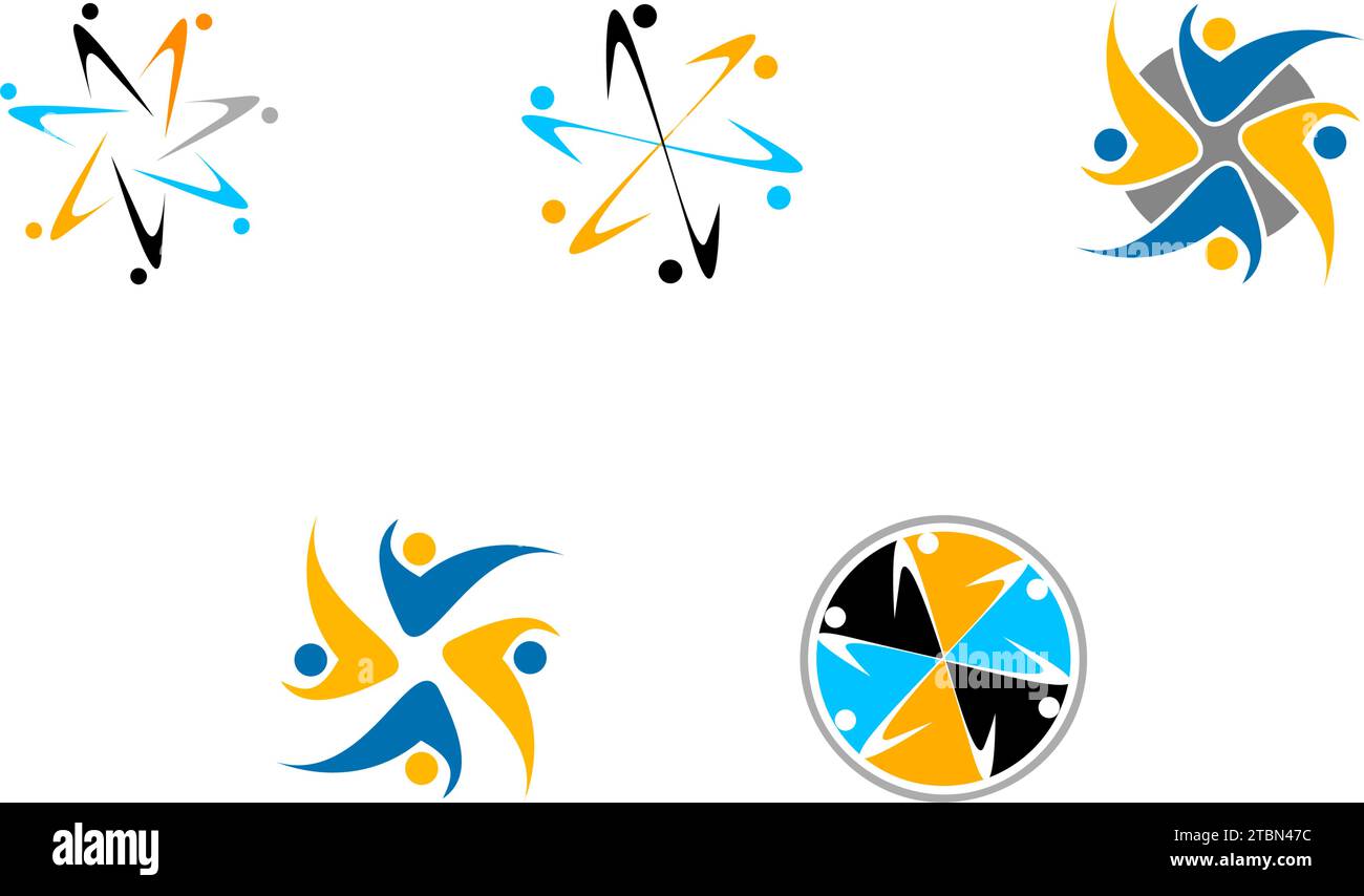 Set Of Team Work Logo Design Template Stock Vector Image & Art - Alamy