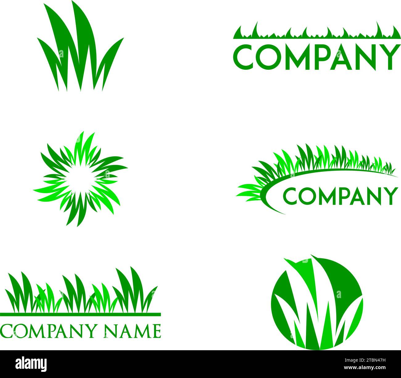 Set Of Grass Logo Design Template Stock Vector Image & Art - Alamy