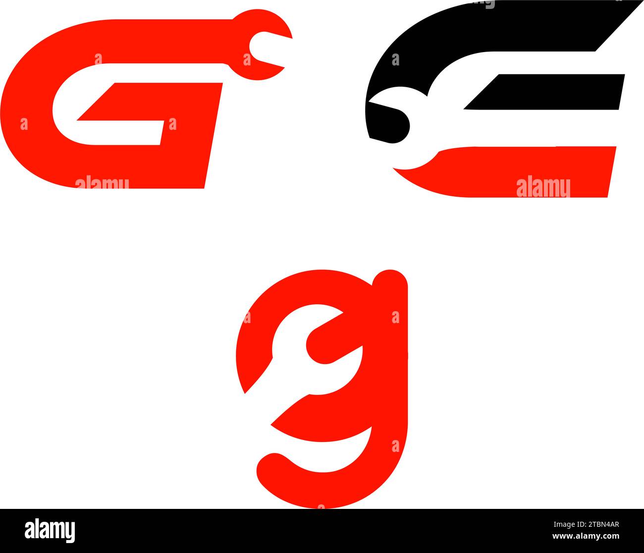 Set of Letter G with wrench logo, Industrial, repair, tools, service ...