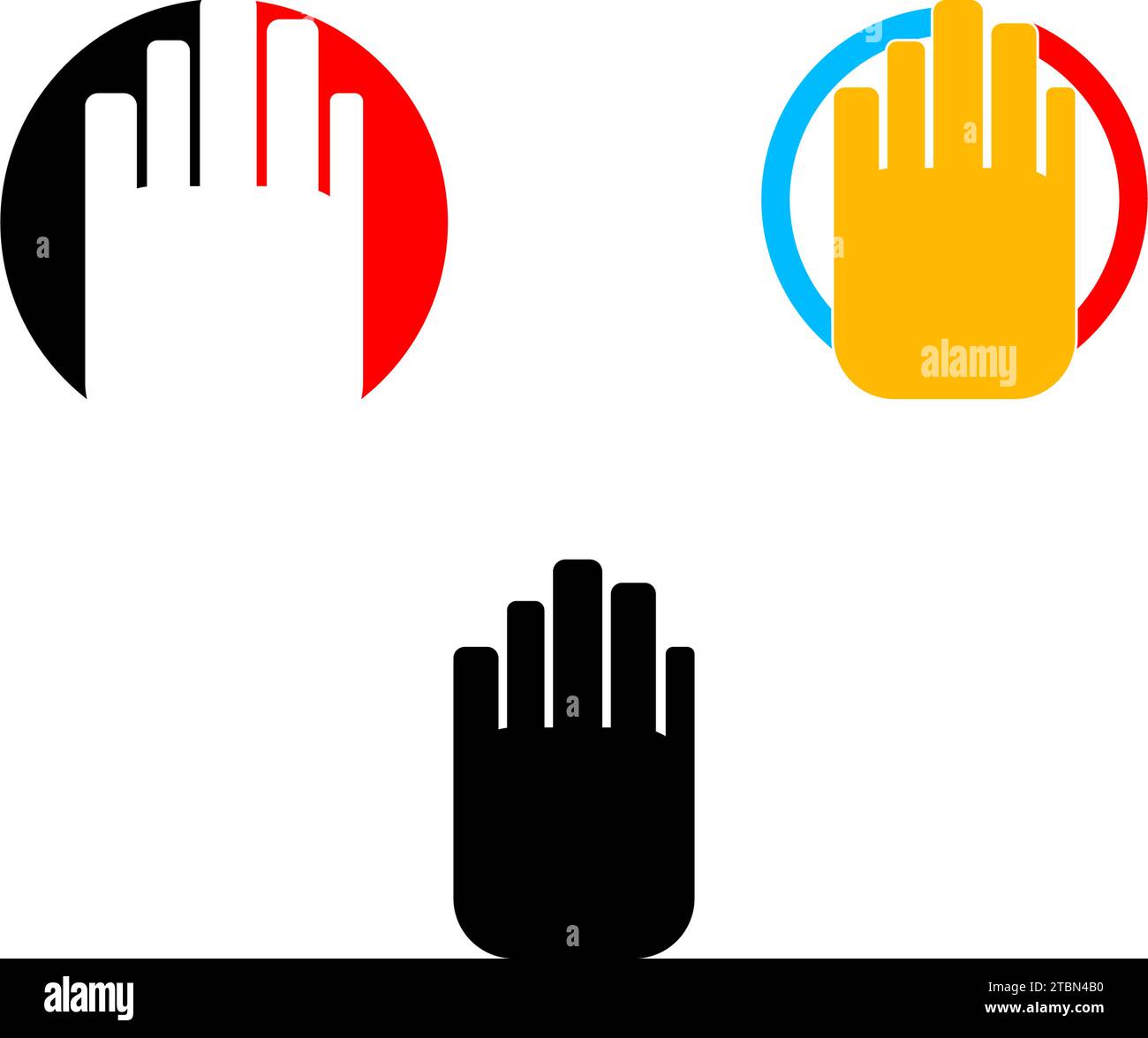 Set Of Stop Hand Logo Vector Stock Vector Image & Art - Alamy