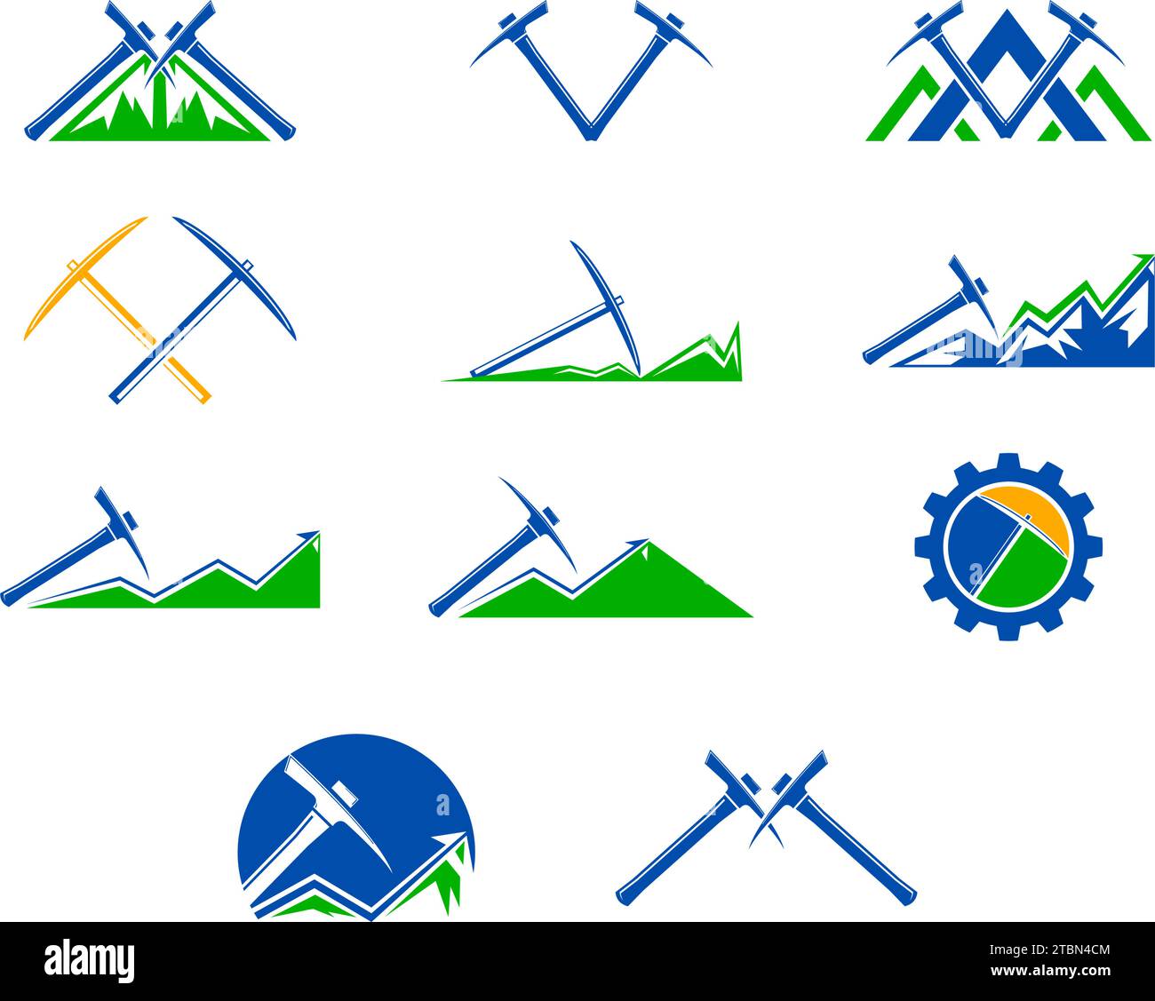 Set Of Mining Logo Design Template, Vector Illustration Stock Vector ...