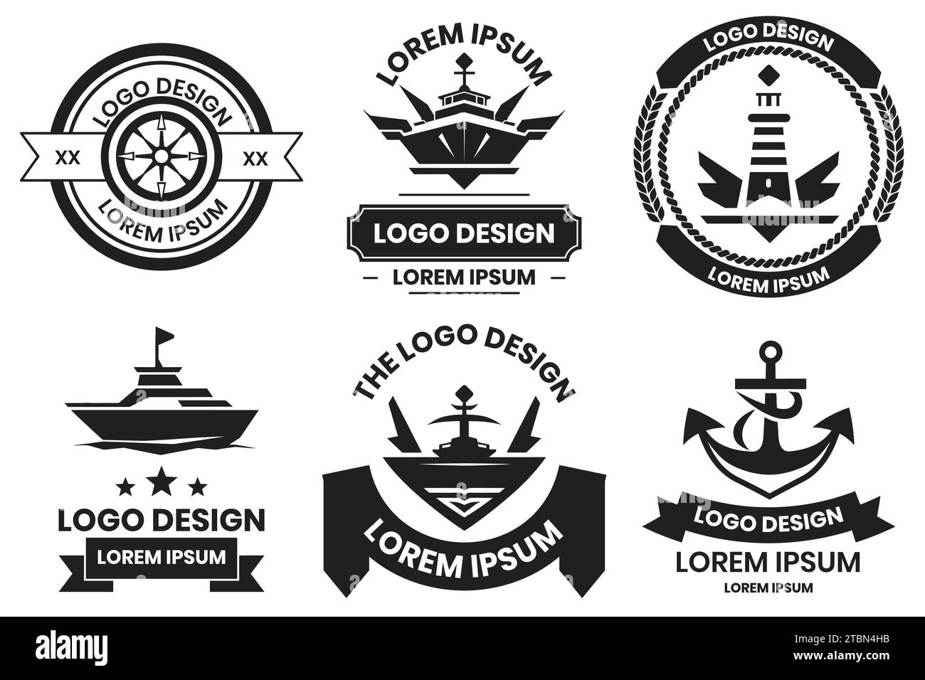 Ocean liner and water travel logo in vintage style isolated on ...