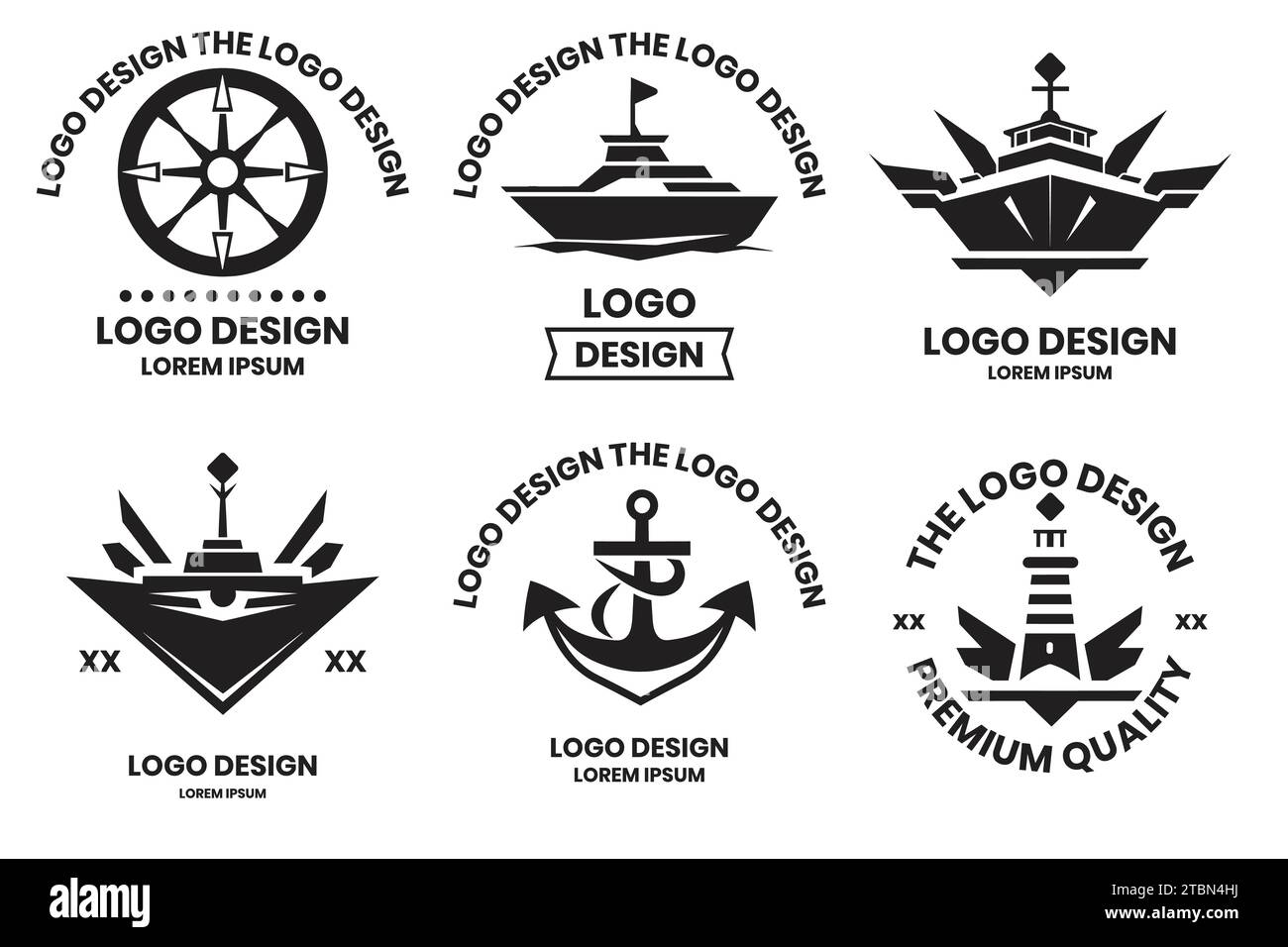 Ocean liner and water travel logo in vintage style isolated on ...