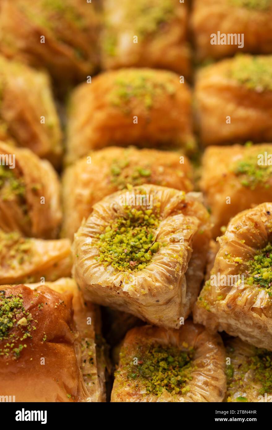 Assortment of Turkish baklava dessert close up Stock Photo - Alamy