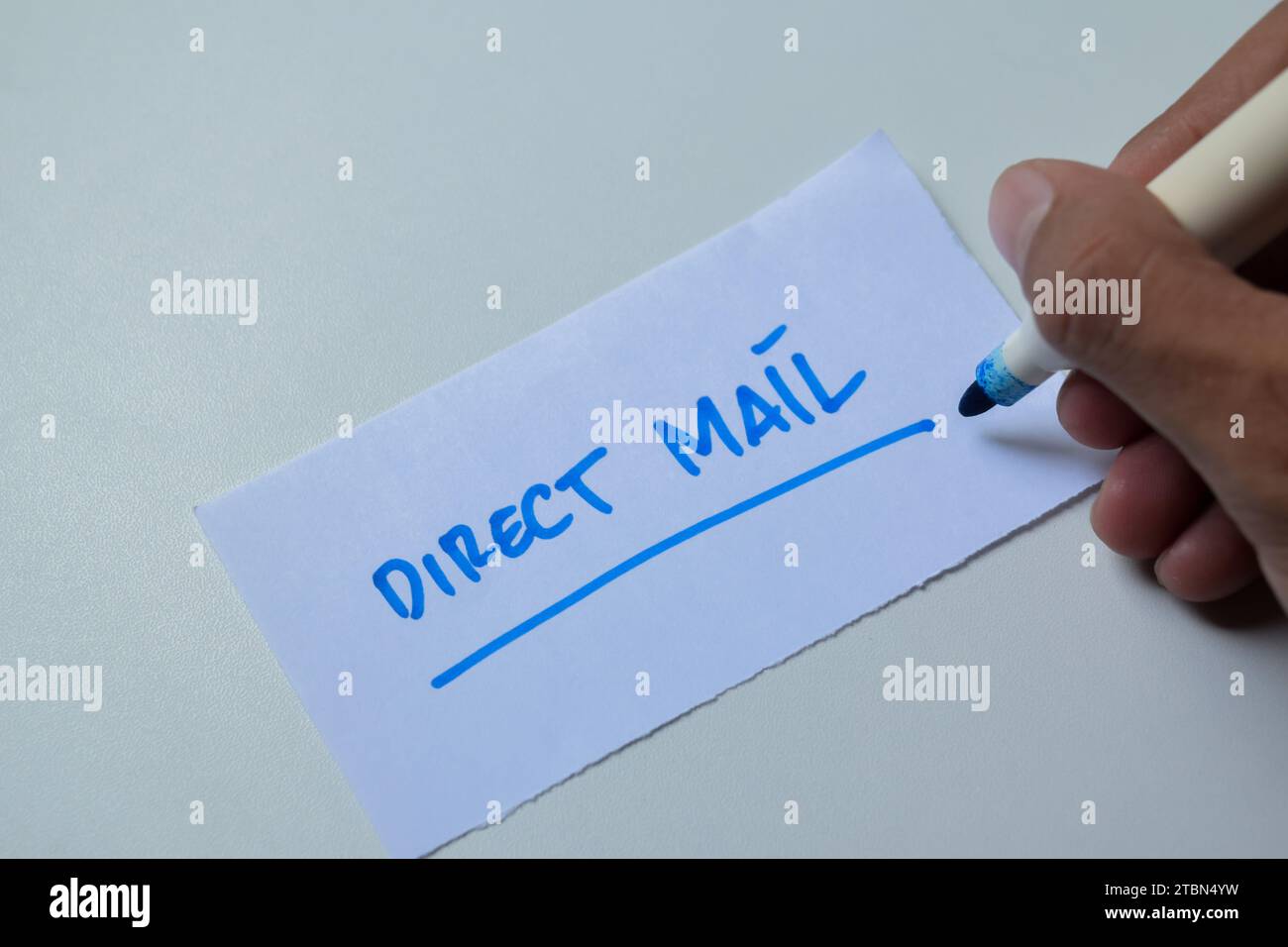 Concept of Direct Mail write on sticky notes isolated on white ...