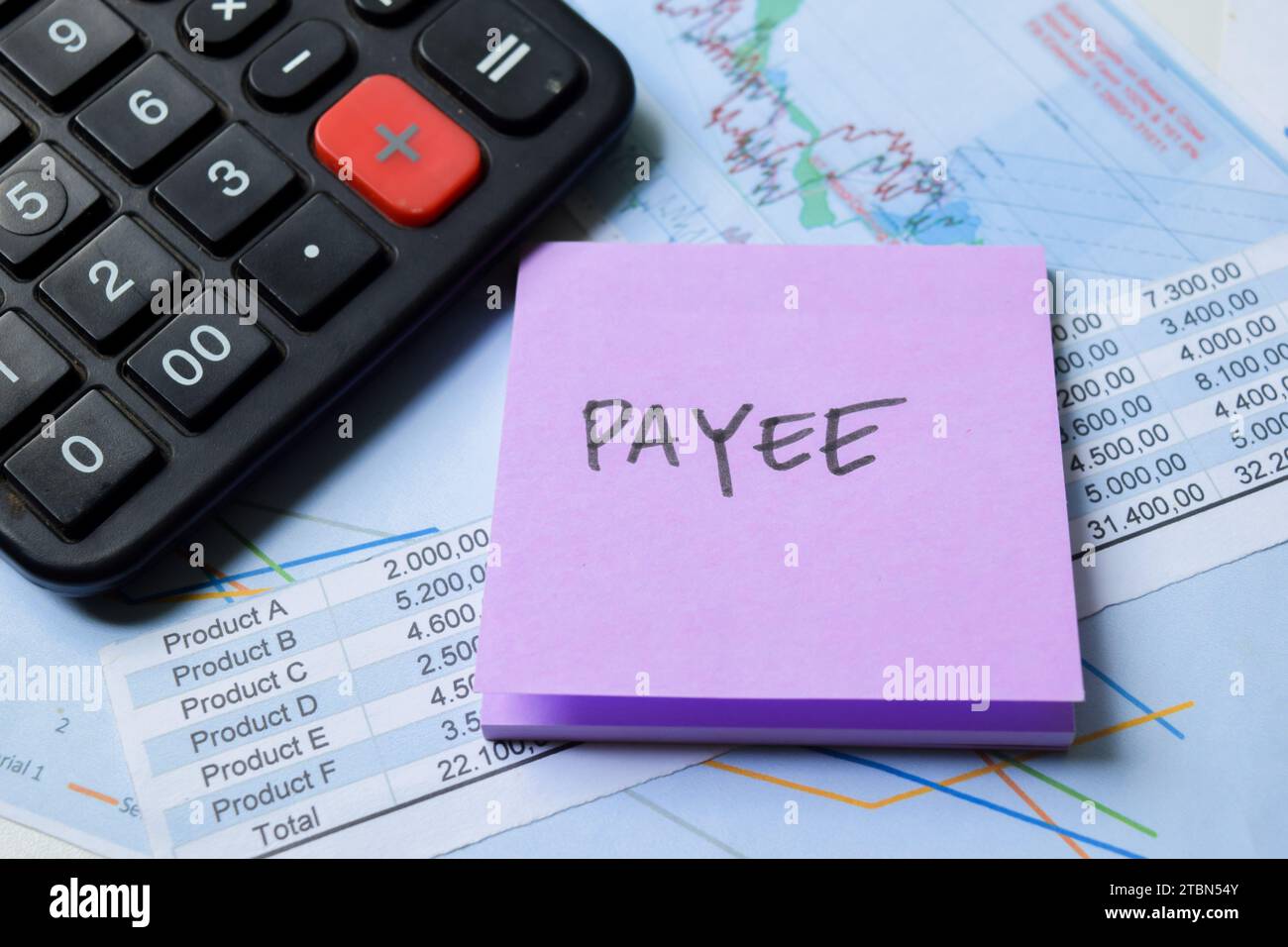 Concept of Payee write on sticky notes isolated on white background ...