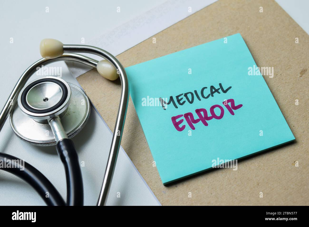 Concept of Medical Error write on sticky notes isolated on white ...