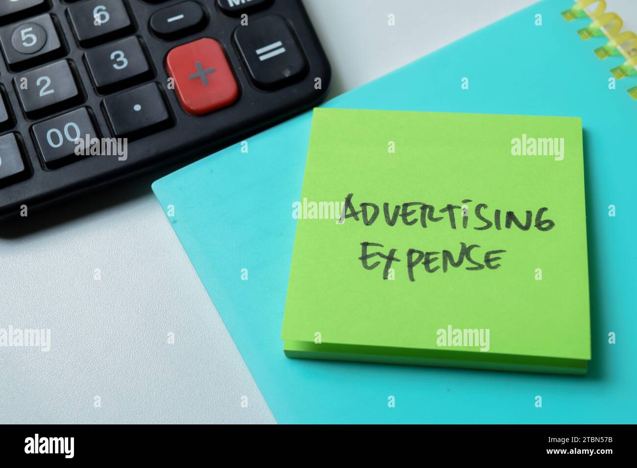 Concept of Advertising Expense write on sticky notes isolated on white ...