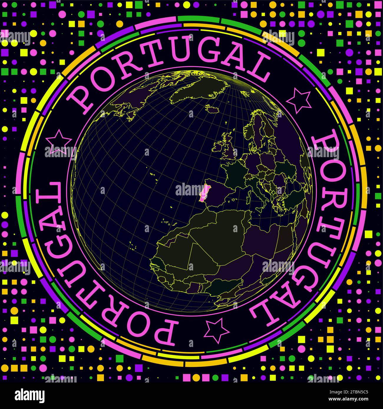 Map satellite geography portugal Stock Vector Images - Alamy