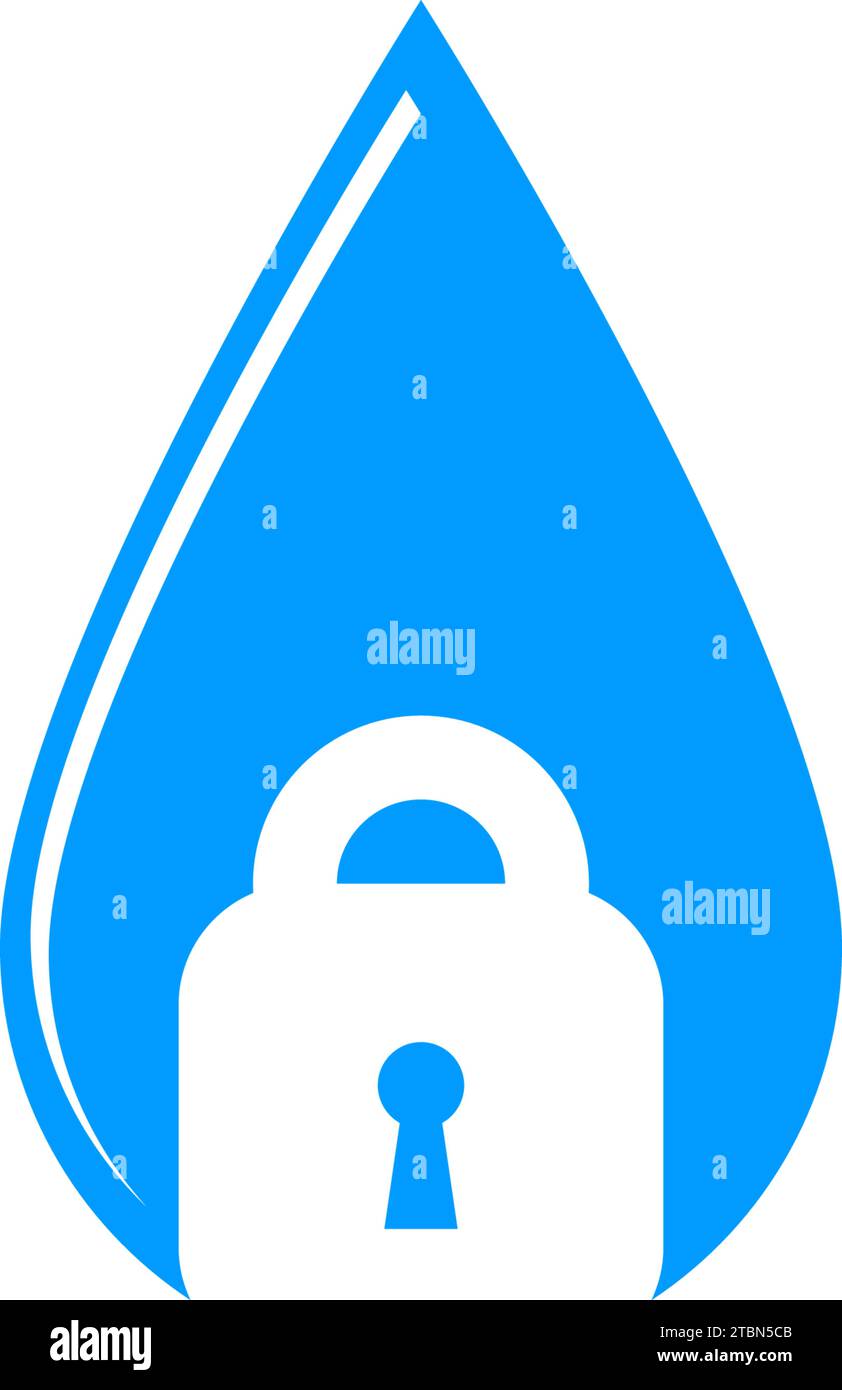 Water Security Lock Icon Logo Design Element Stock Vector Image & Art ...