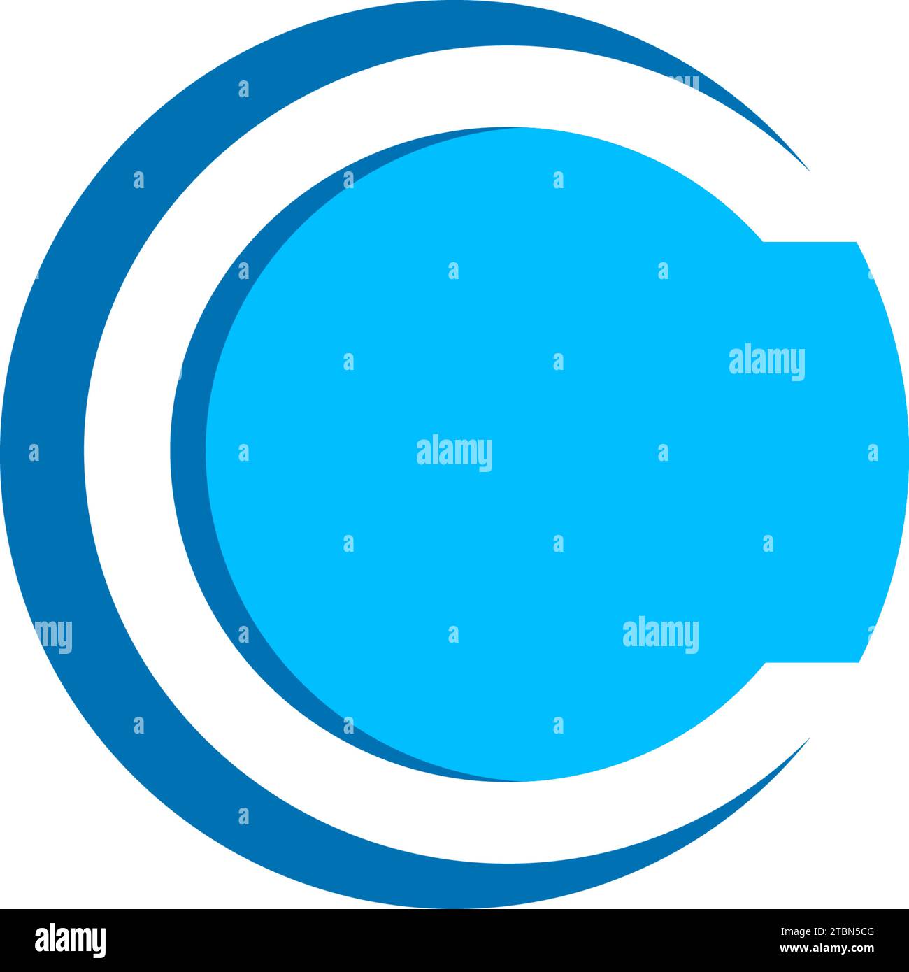 Letter C Negative Space Circle Logo Design Template Stock Vector Image ...