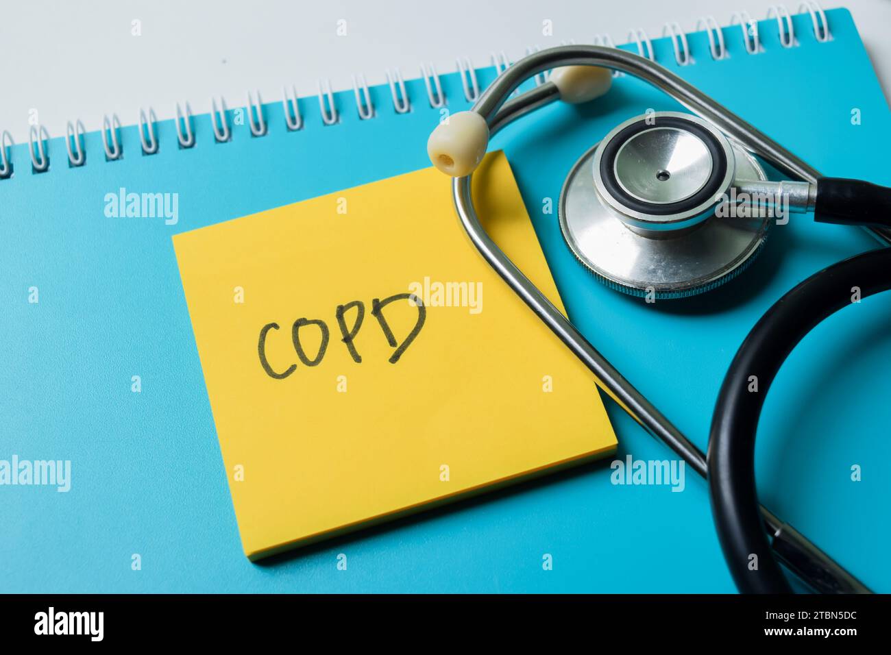 Concept of COPD write on sticky notes with stethoscope isolated on ...